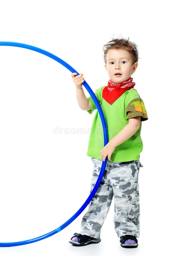 Child with hula hoop stock image. Image of exercise, childhood - 20245249