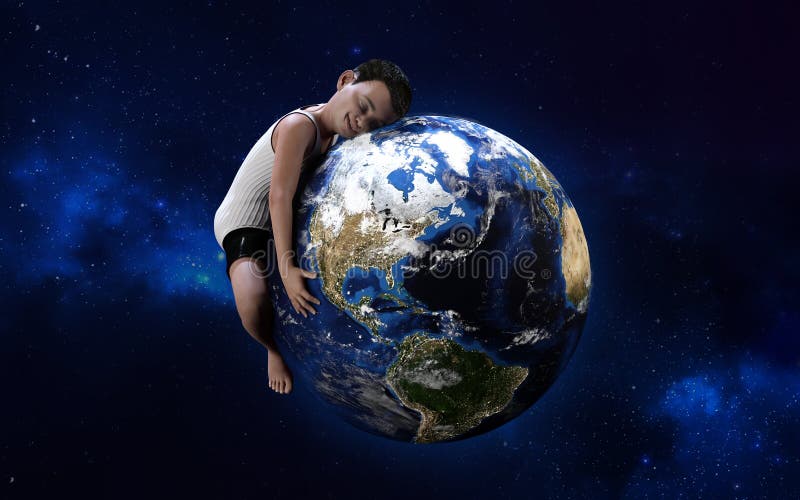 Child Hugging World Stock Illustrations – 275 Child Hugging World Stock ...