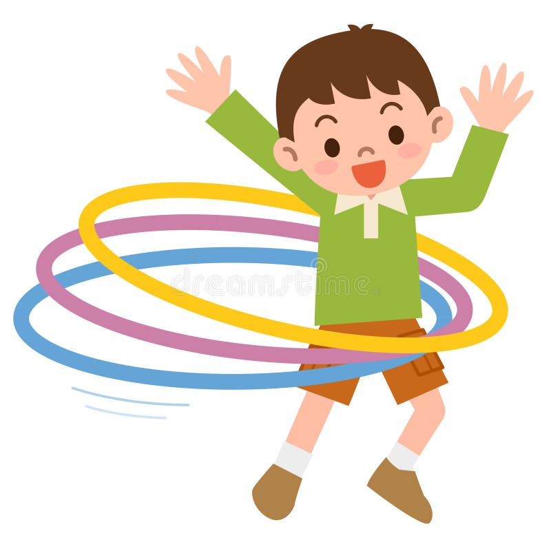 Boy that the hula hoop stock vector. Illustration of japan - 65122286