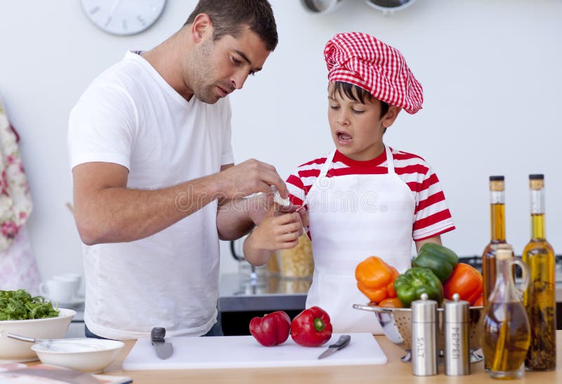 Boy Hurt His Finger Cooking Stock Photo - Image of cutting, young: 11450994