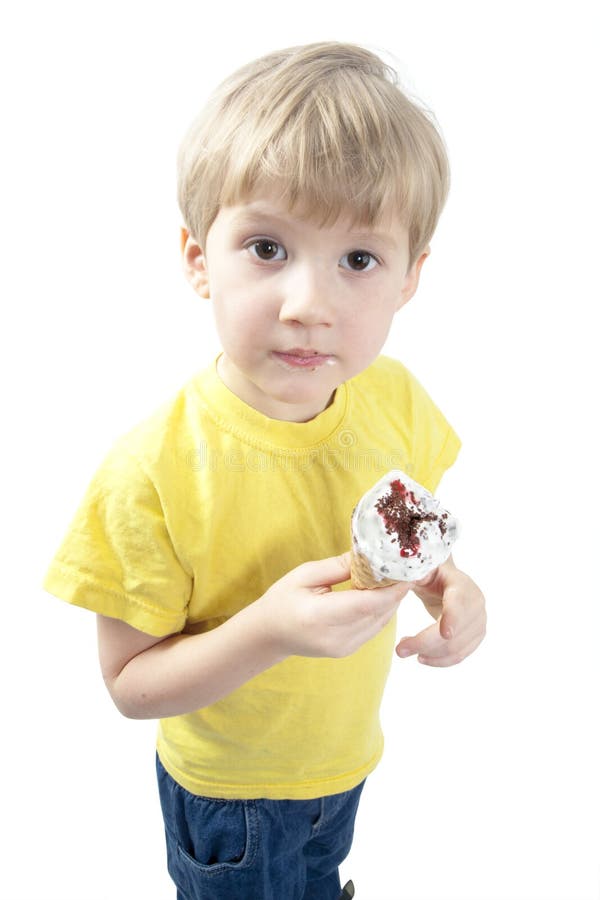 Boy with ice cream stock photo. Image of brown, four - 12994158