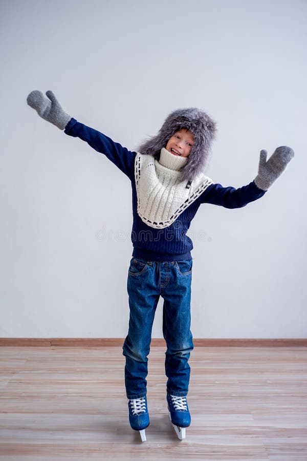 Boy in ice skates stock photo. Image of fitness, cute - 107451178
