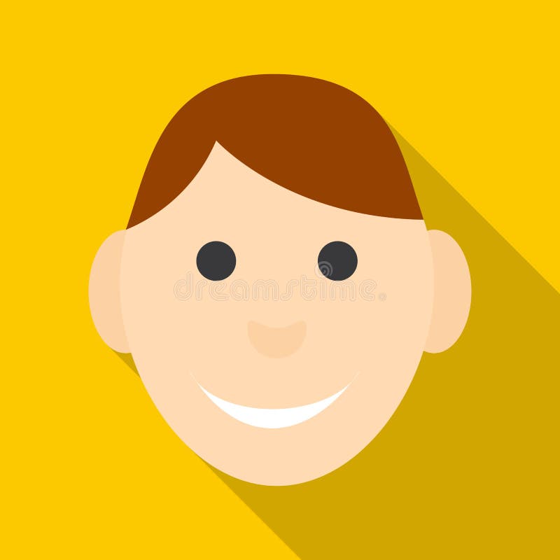 Boy icon, flat style stock vector. Illustration of primary - 81061397