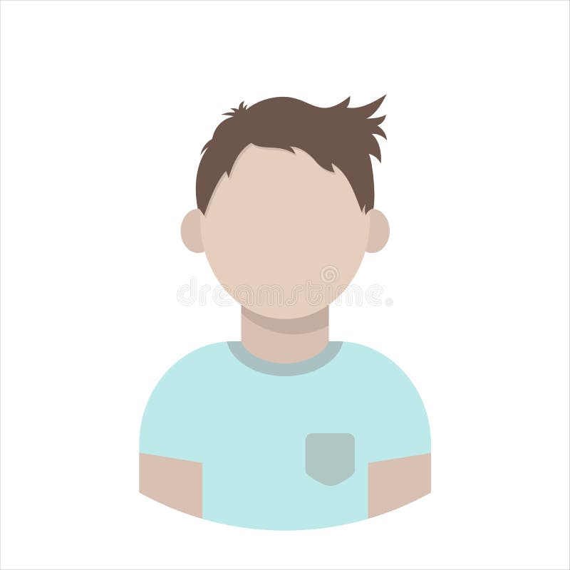 Boy icon flat. User Avatar stock vector. Illustration of portrait ...