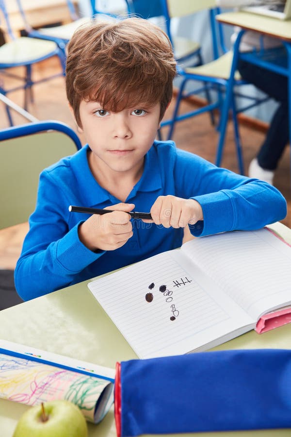 Boy while Drawing Creative Pictures Stock Image - Image of indoor, kids ...