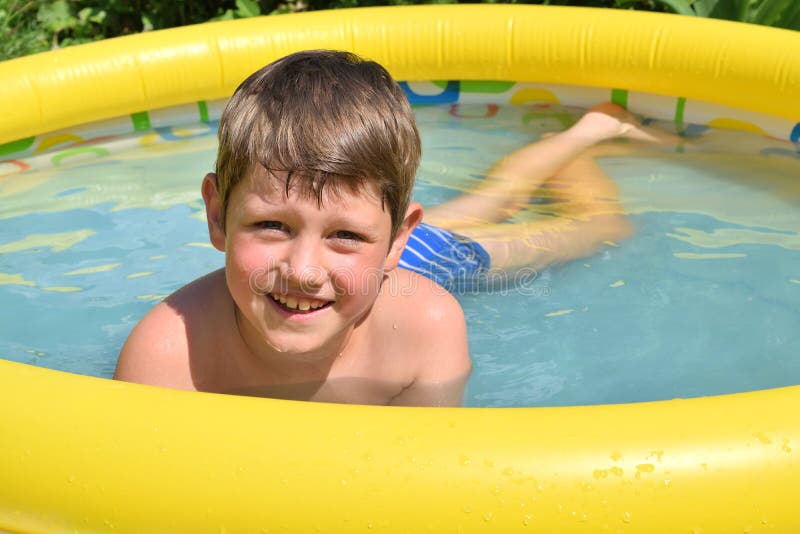 Little Boy in the Swimming Pool Stock Image - Image of child, beauty ...