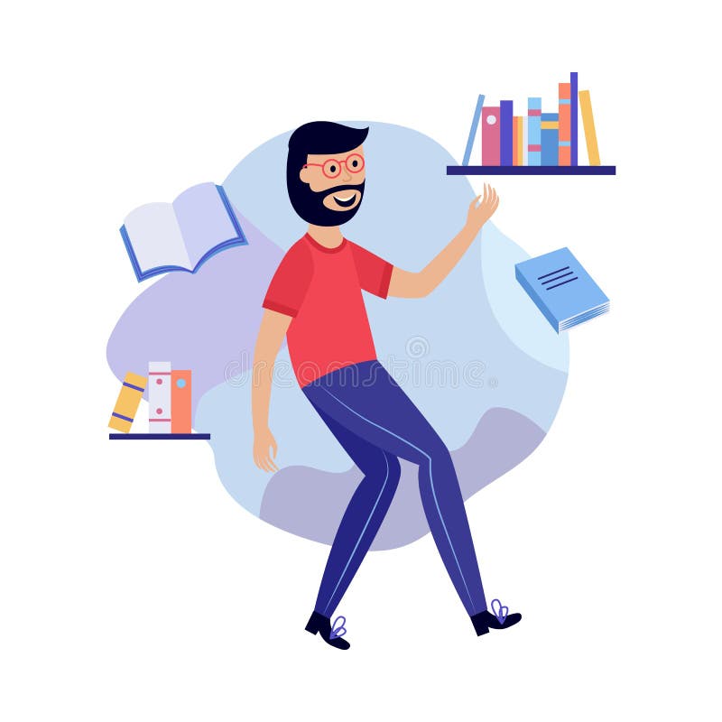 Boy In Information Environment - Smiling Young Male Character ...