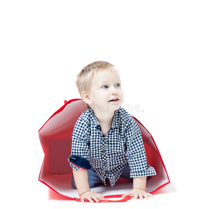 The boy inside packet stock photo. Image of infant, indoors - 111934220