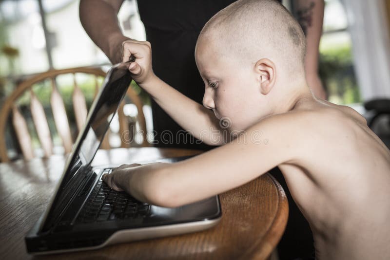 Boy with Internet Dependence Stock Image - Image of monitor, computer ...