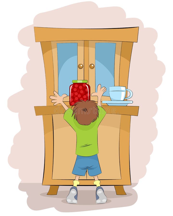 Boy with jam stock vector. Illustration of humor, child - 85203387