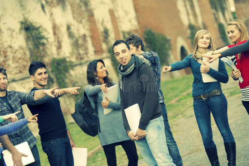 Boy Jeered by Groups of Friends Stock Photo - Image of caucasian ...
