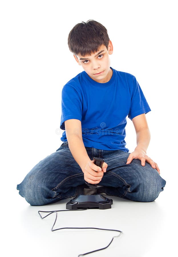 Boy with a joystick stock image. Image of beautiful, bright - 36845557