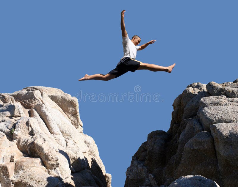 Boy jumping stock image. Image of achievement, kids, danger - 480409