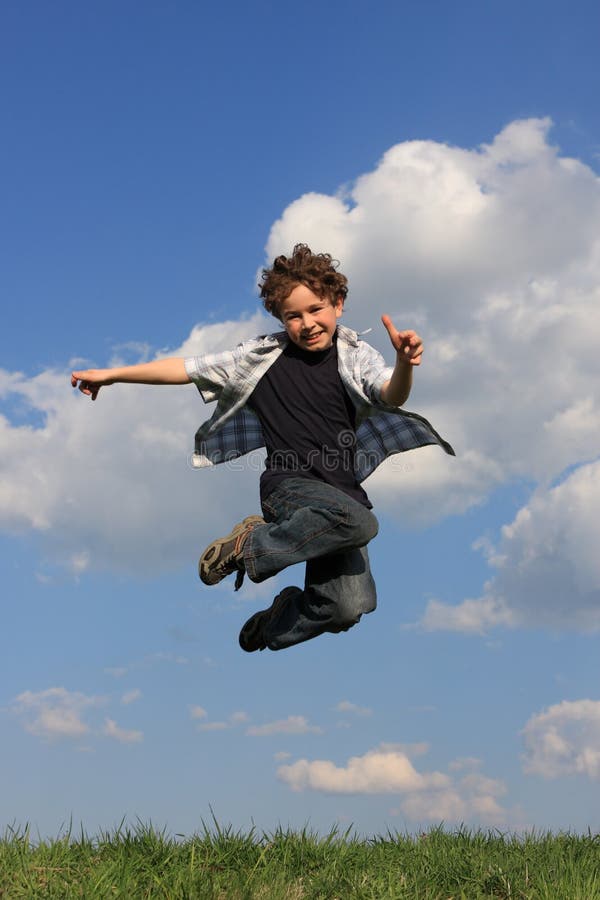 Boy jumping stock image. Image of lifestyle, recreation - 5128113