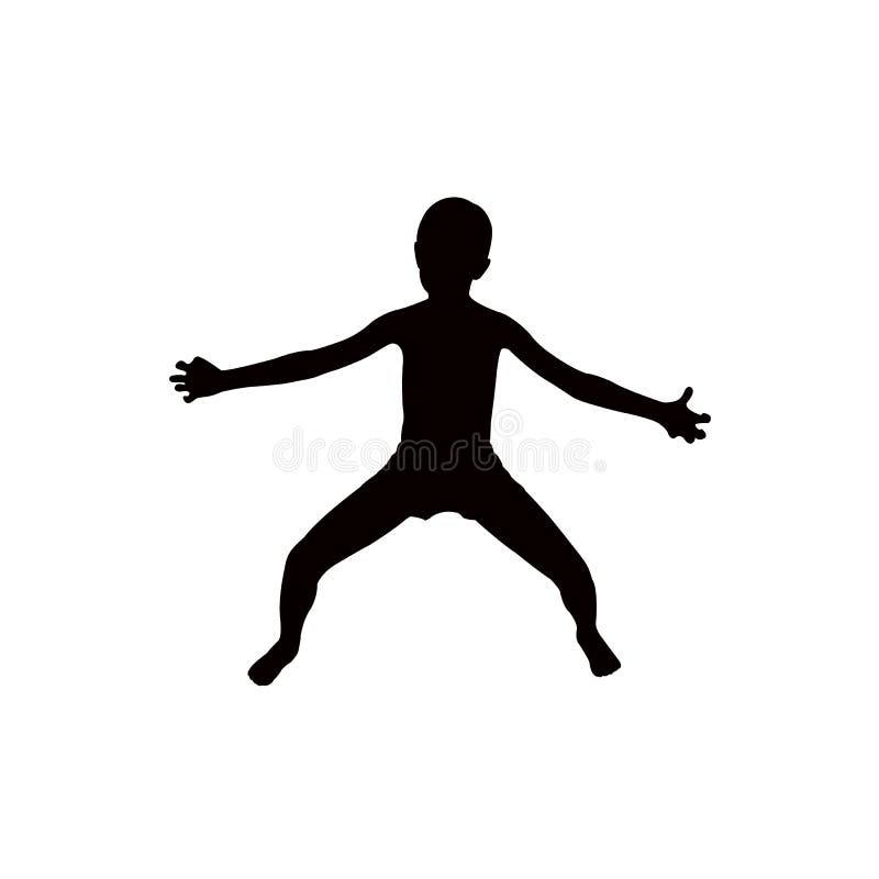 A Boy Jumping Body, Silhouette Vector Art Work Stock Vector ...