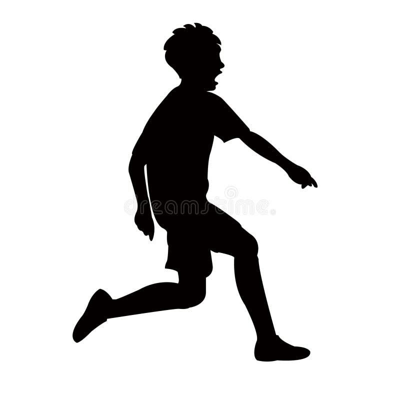 A Boy Jumping Body Silhouette Vector Stock Vector - Illustration of ...