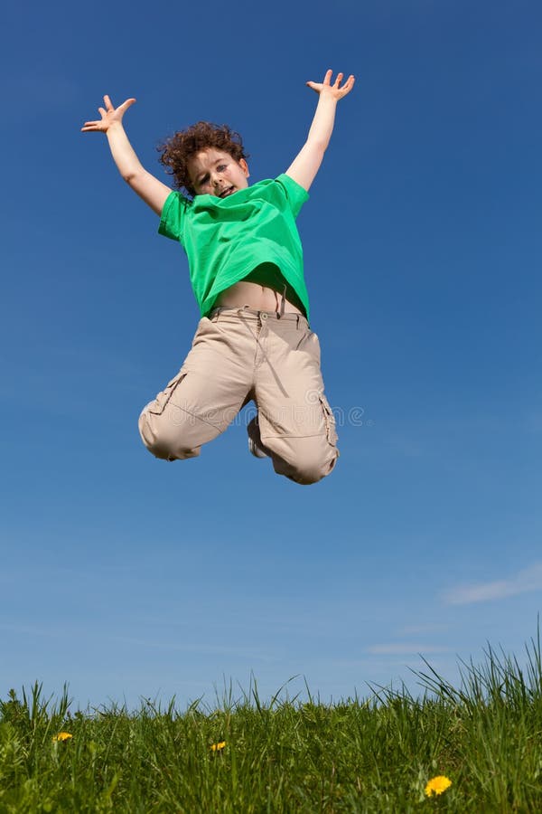 Girl jumping stock photo. Image of beautiful, childhood - 35787894