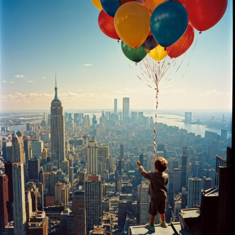 Boy jumping over balloon stock photo. Image of colorful - 373936826
