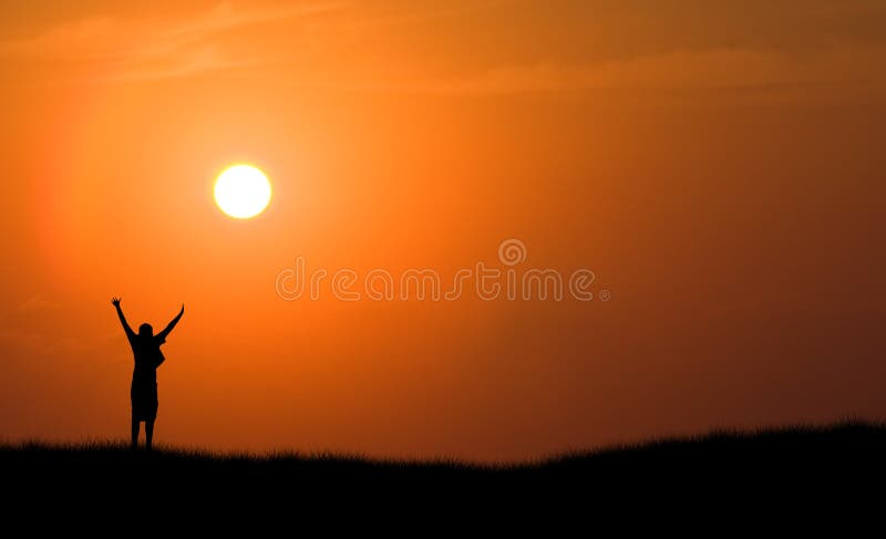 Boy Jumping Silhouette Sunset Stock Photo - Image of playful, happy ...