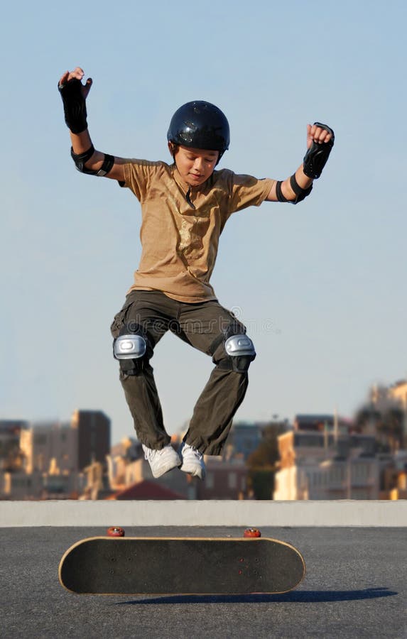 Boy on a Skateboard stock image. Image of helmet, childhood - 6421495