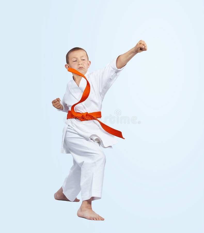 Boy in Karategi Beats Punch Arm Stock Photo - Image of health, belt ...