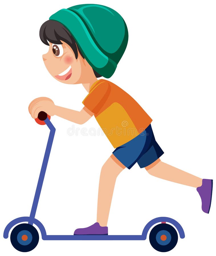Cartoon Scooter Boy Stock Illustrations – 4,875 Cartoon Scooter Boy ...