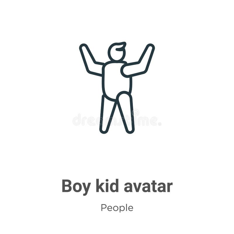Boy Kid Avatar Outline Vector Icon. Thin Line Black Boy Kid Avatar Icon ...