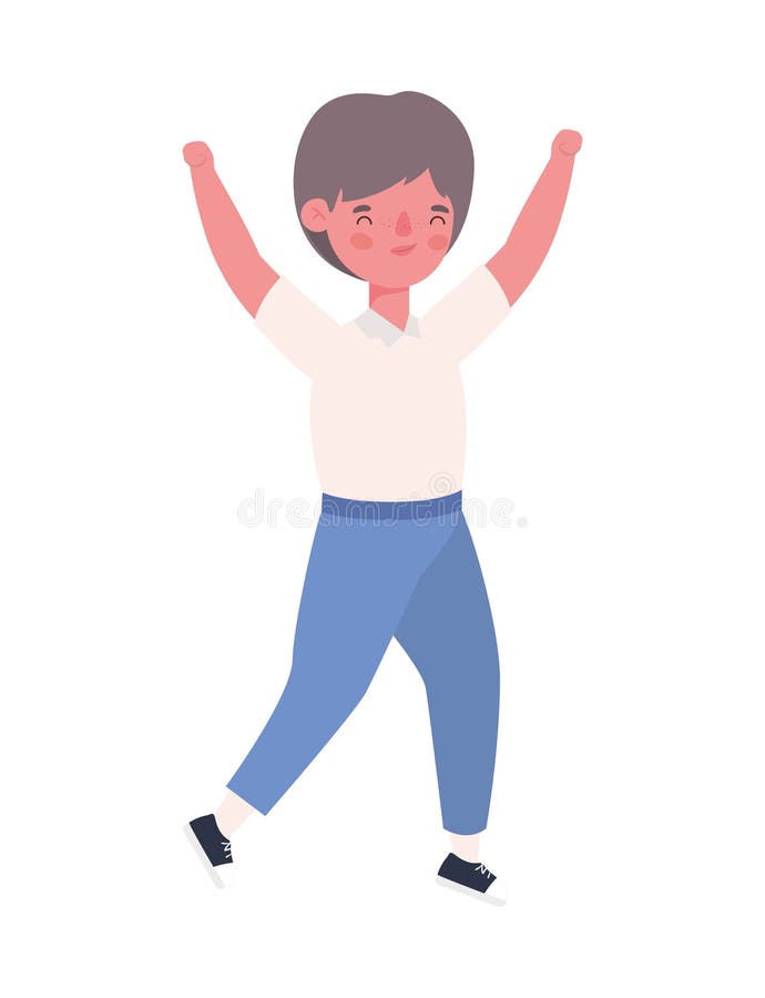 Boy Kid Cartoon with Uniform Jumping Vector Design Stock Vector ...