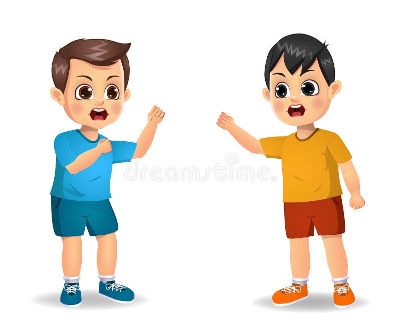 Boy Kid Angry with Girl Kid and Make Her Cry Stock Vector ...