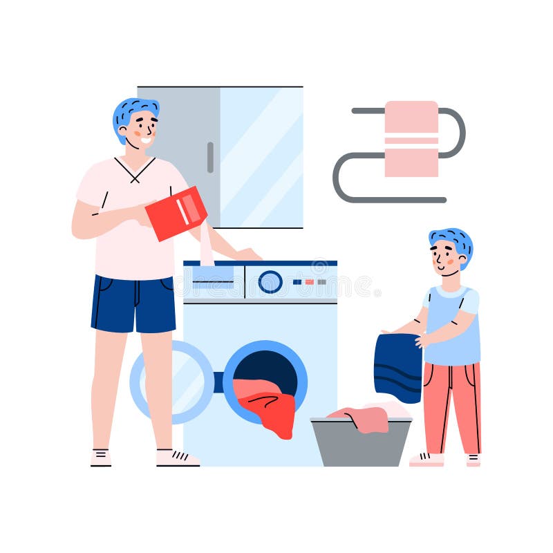 Father Doing Laundry Stock Illustrations – 100 Father Doing Laundry ...