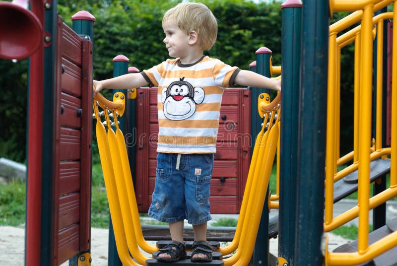 Boy or Kid Playing on Playground. Stock Image - Image of male, enjoy ...