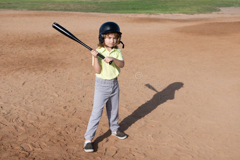 Boy Kid Posing with a Baseball Bat. Portrait of Child Playing Baseball ...