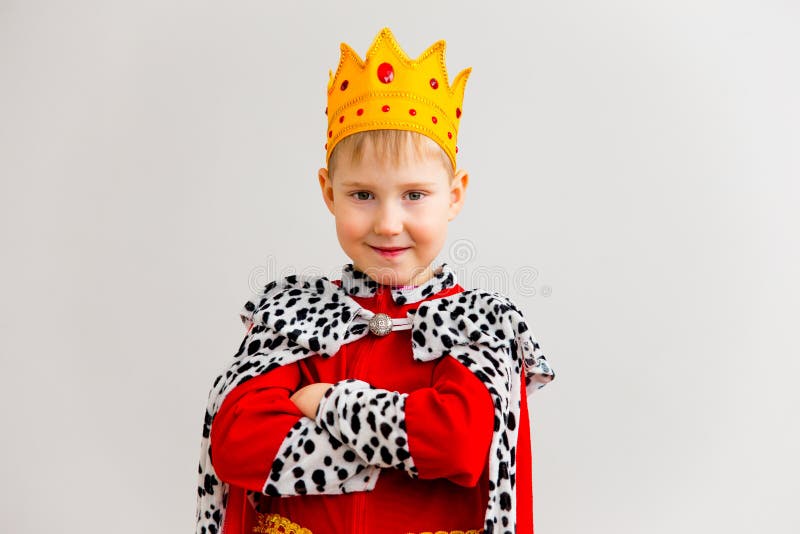 Boy in a king costume stock image. Image of happy, caucasian - 110470751
