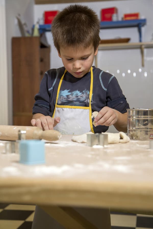 Boy in the kitchen stock image. Image of childhood, cooking - 50393321