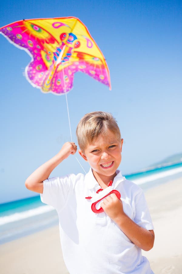 Boy with kite stock image. Image of peaceful, orange - 49603177