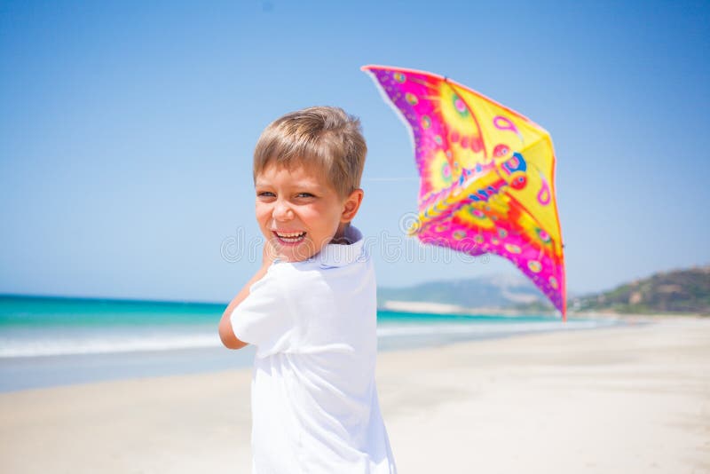 Boy with kite stock image. Image of beautiful, cheerful - 50106979