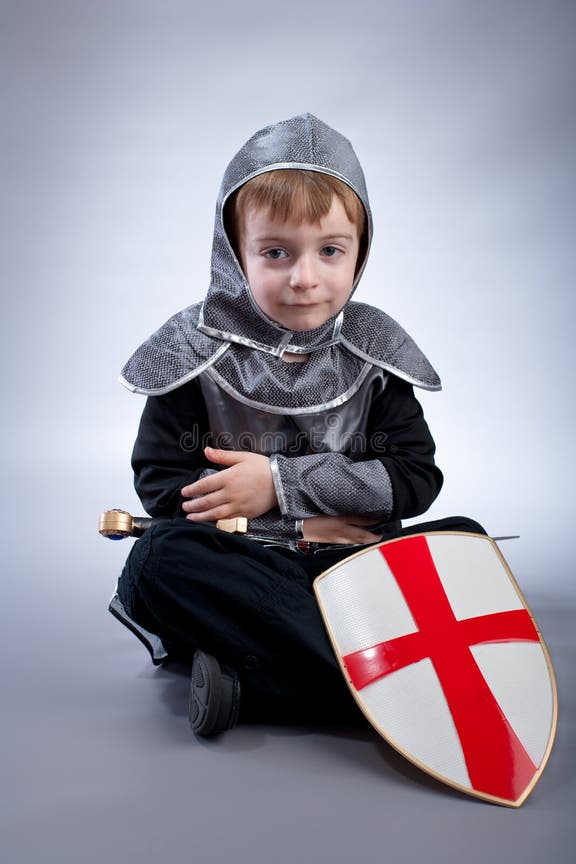 Boy Knight stock image. Image of sword, shine, grey, cross - 13816399