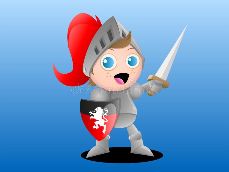 Fighting Brave Knight stock illustration. Illustration of sword - 33250626