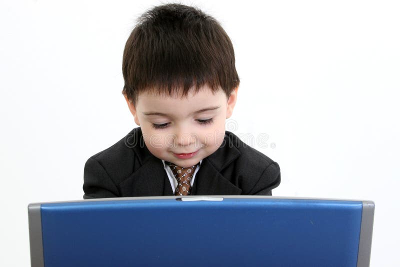 Boy and Laptop stock image. Image of caucasian, education - 1401763