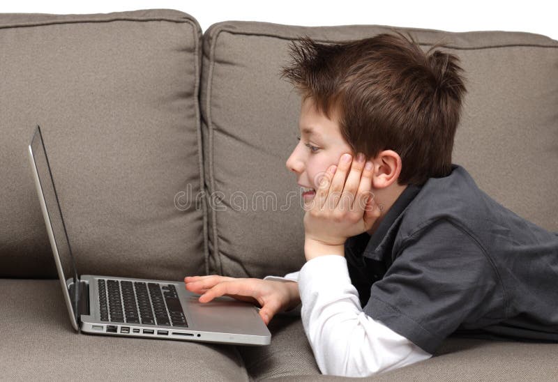 Boy with laptop stock photo. Image of handsome, smile - 18484266