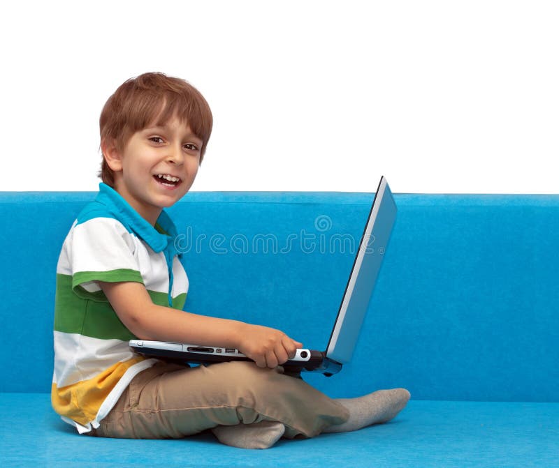 Boy with laptop stock photo. Image of preschooler, caucasian - 22157754