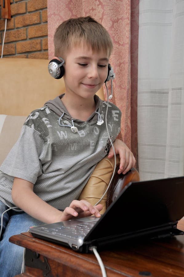 Boy with Laptop stock image. Image of laptop, casual - 20168277