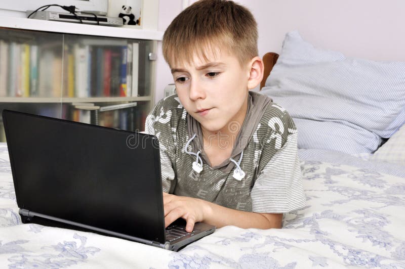 Boy with Laptop stock image. Image of laptop, casual - 20168277