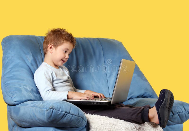 Boy with laptop stock photo. Image of preschooler, caucasian - 22157754
