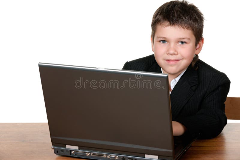 Boy with a laptop stock image. Image of connection, communication ...