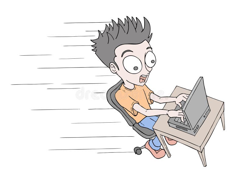 Boy with laptop draw stock vector. Illustration of businessman - 273255774