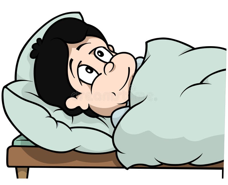 Boy Laying in Bed stock vector. Illustration of clipart - 45674724