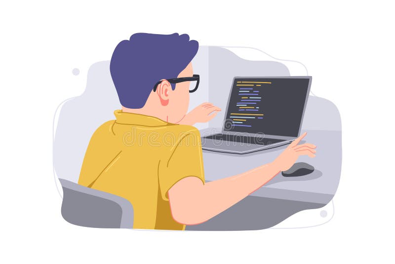 Kid Learning App Coding Concept Stock Vector - Illustration of coding ...