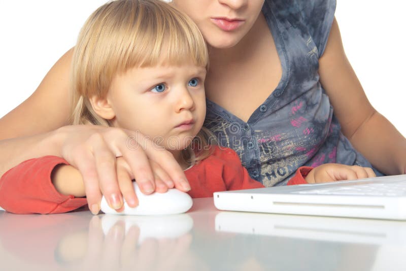 Boy learn computer stock image. Image of table, care - 12087617