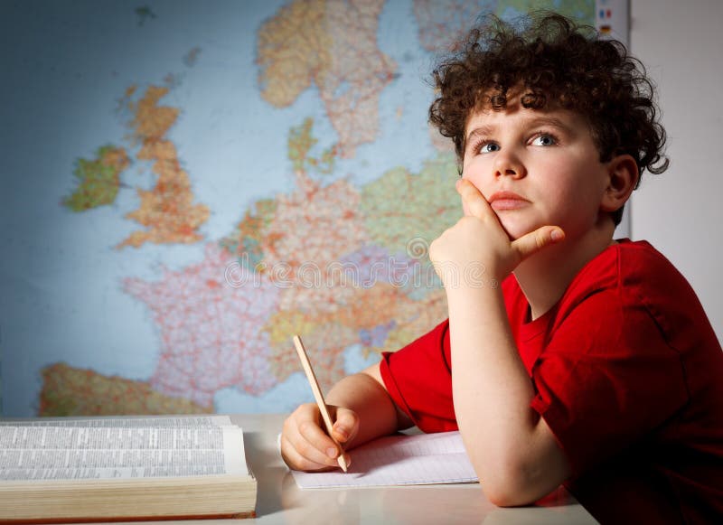 Boy learning stock image. Image of schoolchild, class - 20522763